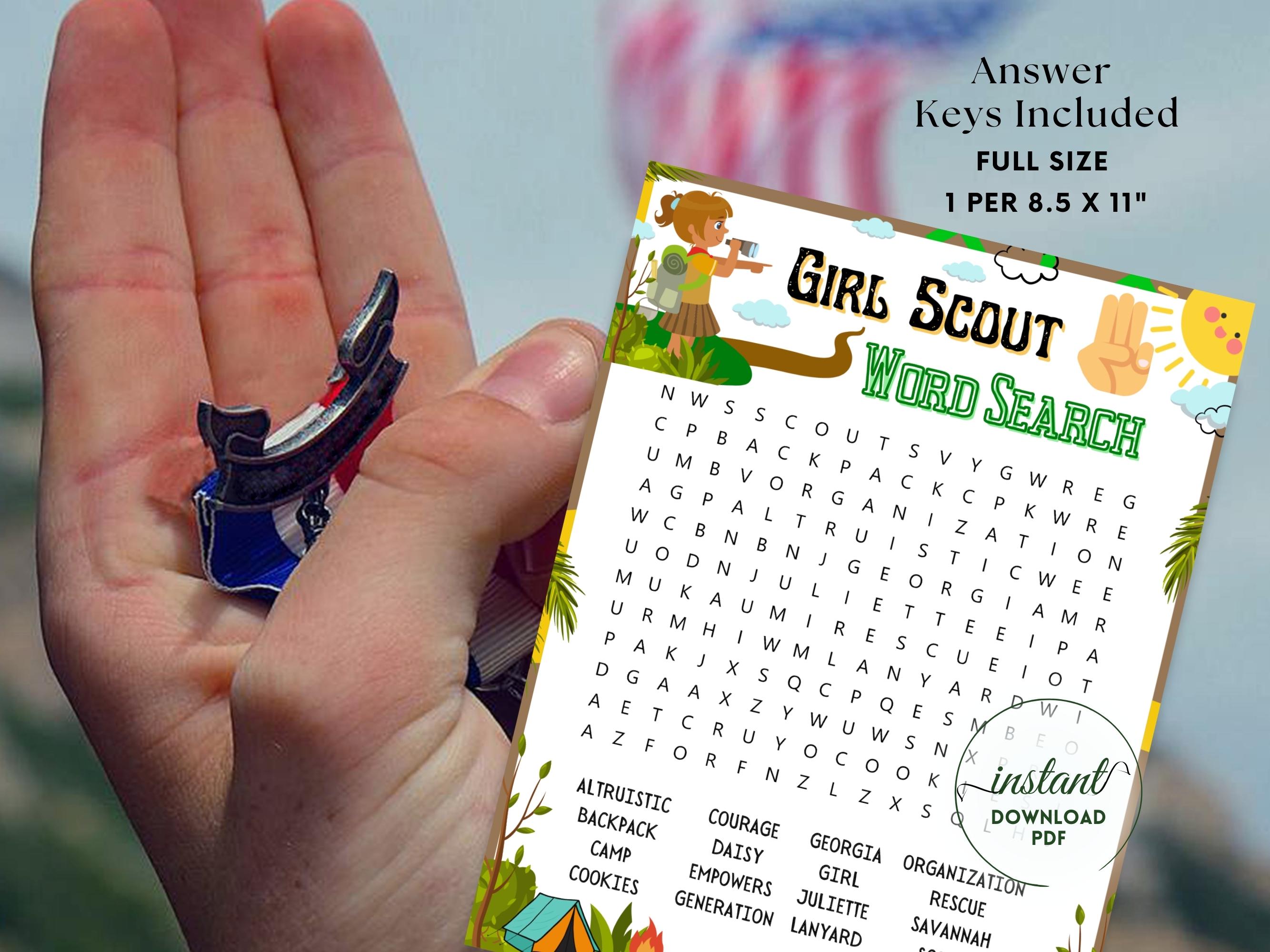 Girl Scout Word Search Game, Word Search, Scout Word Search, Girl Scout ...