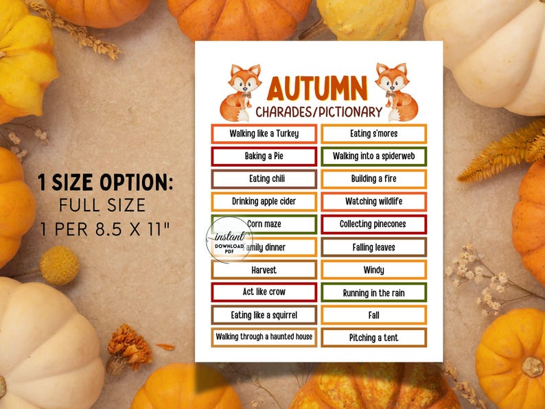 Fall Games Bundle: 40 Autumn Activities for Kids & Adults (PDF) - Etsy