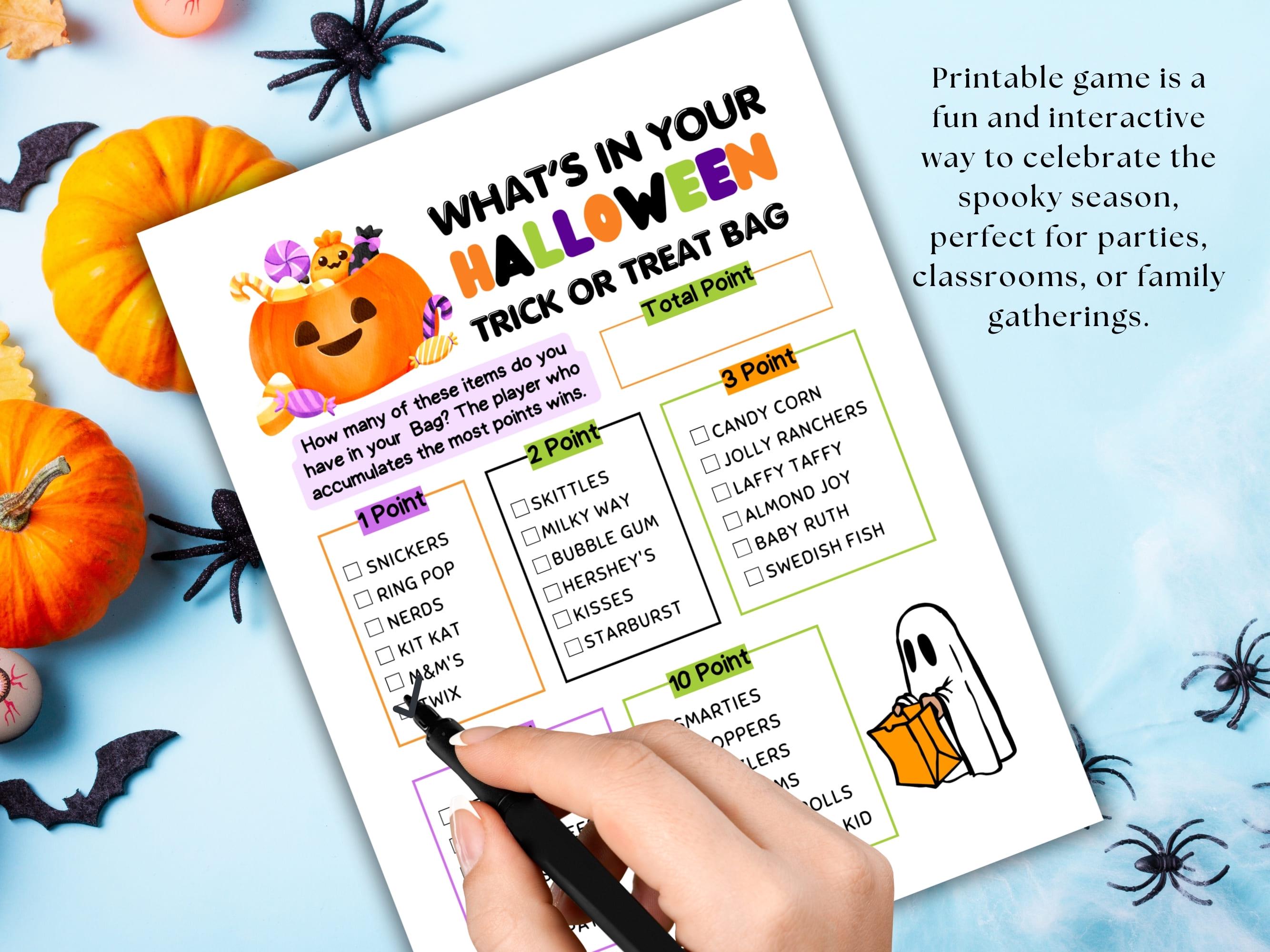 Halloween Trick or Treat Bag Game, Halloween Grab Candy Game, Halloween ...