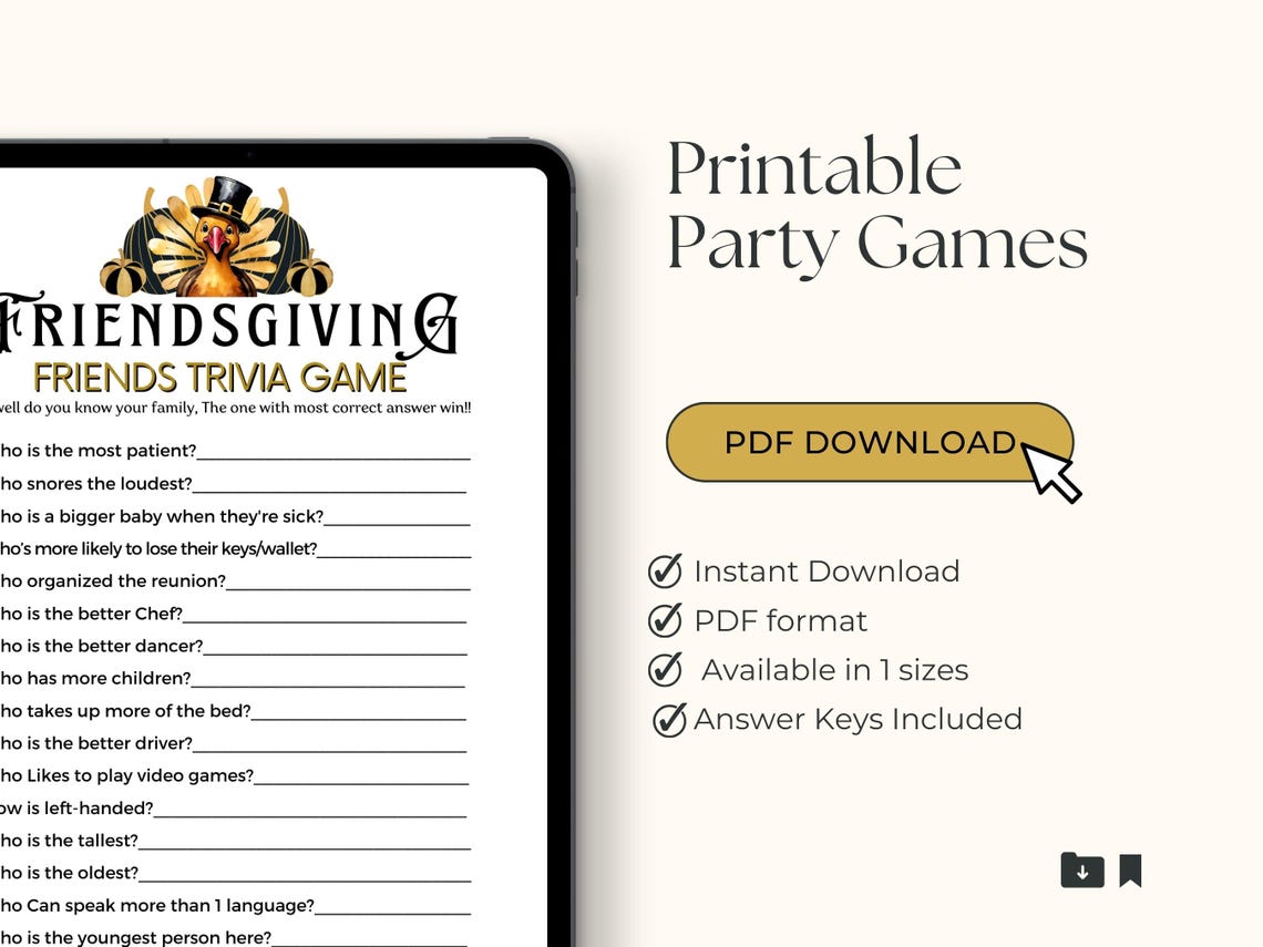 Friendsgiving Games Mega Bundle: 50 Printable Party Games (PDF) - Etsy