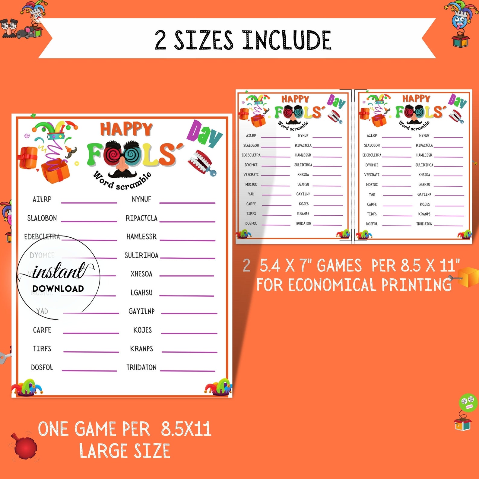 Word Scramble Game, Happy Fools Day Word Scramble Game, April Fools Day ...