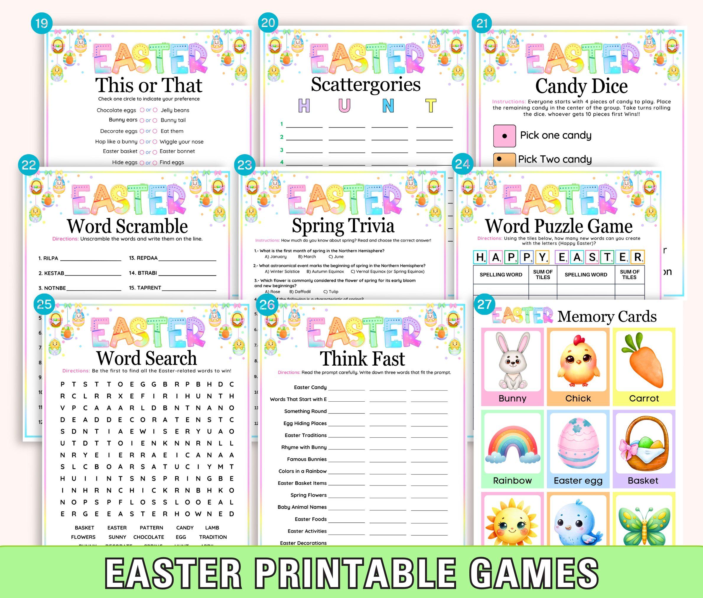 Easter Games Bundle, Easter Party Games, Easter Family Games, Office ...