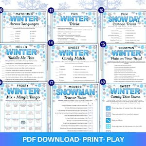 Winter Games Bundle, Winter Party Games, Winter Family Games, Winter ...