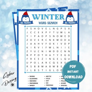 Winter Word Search Game | Fun Printable Winter Games | Wintertime ...