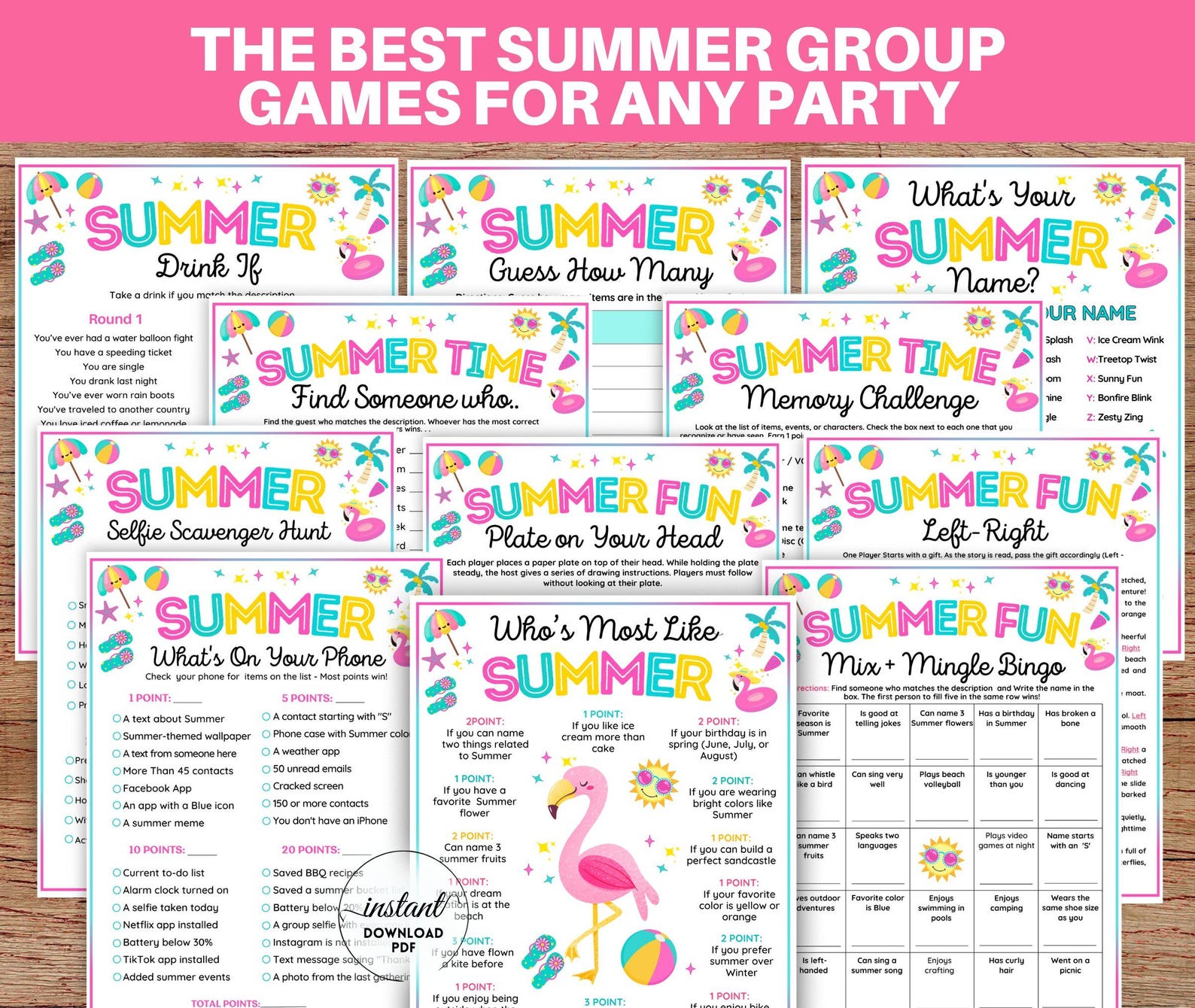 Summer Fun Games Bundle, 70+ Printable Activities (digital Download) - Etsy