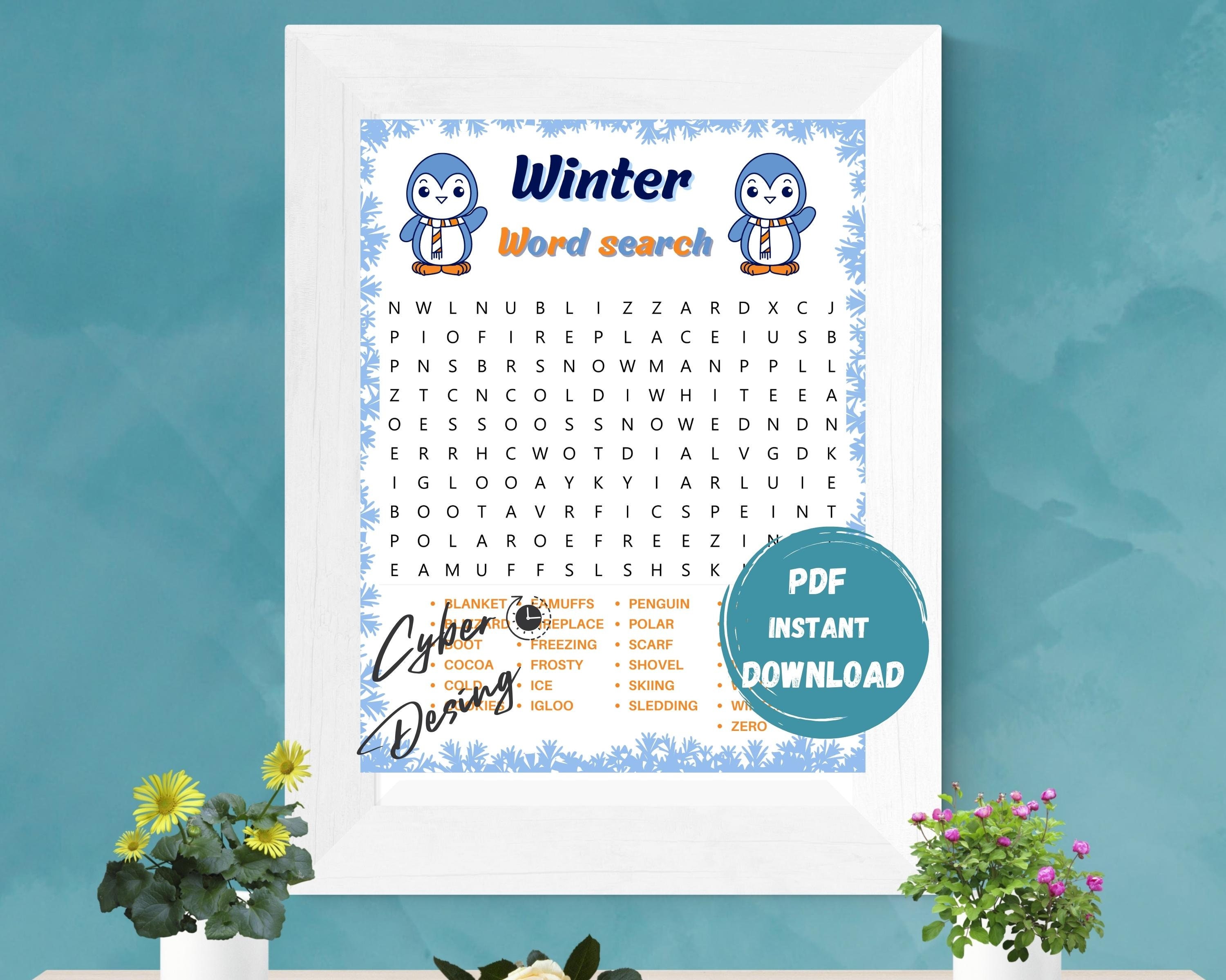 Winter Word Search Game | Fun Printable Winter Games | Wintertime ...