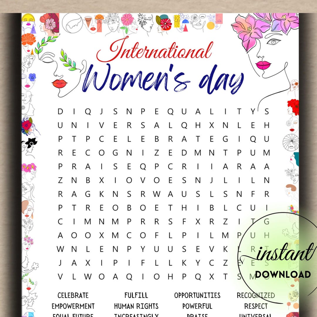 International Women's Day Word Search, Women's History Month School ...