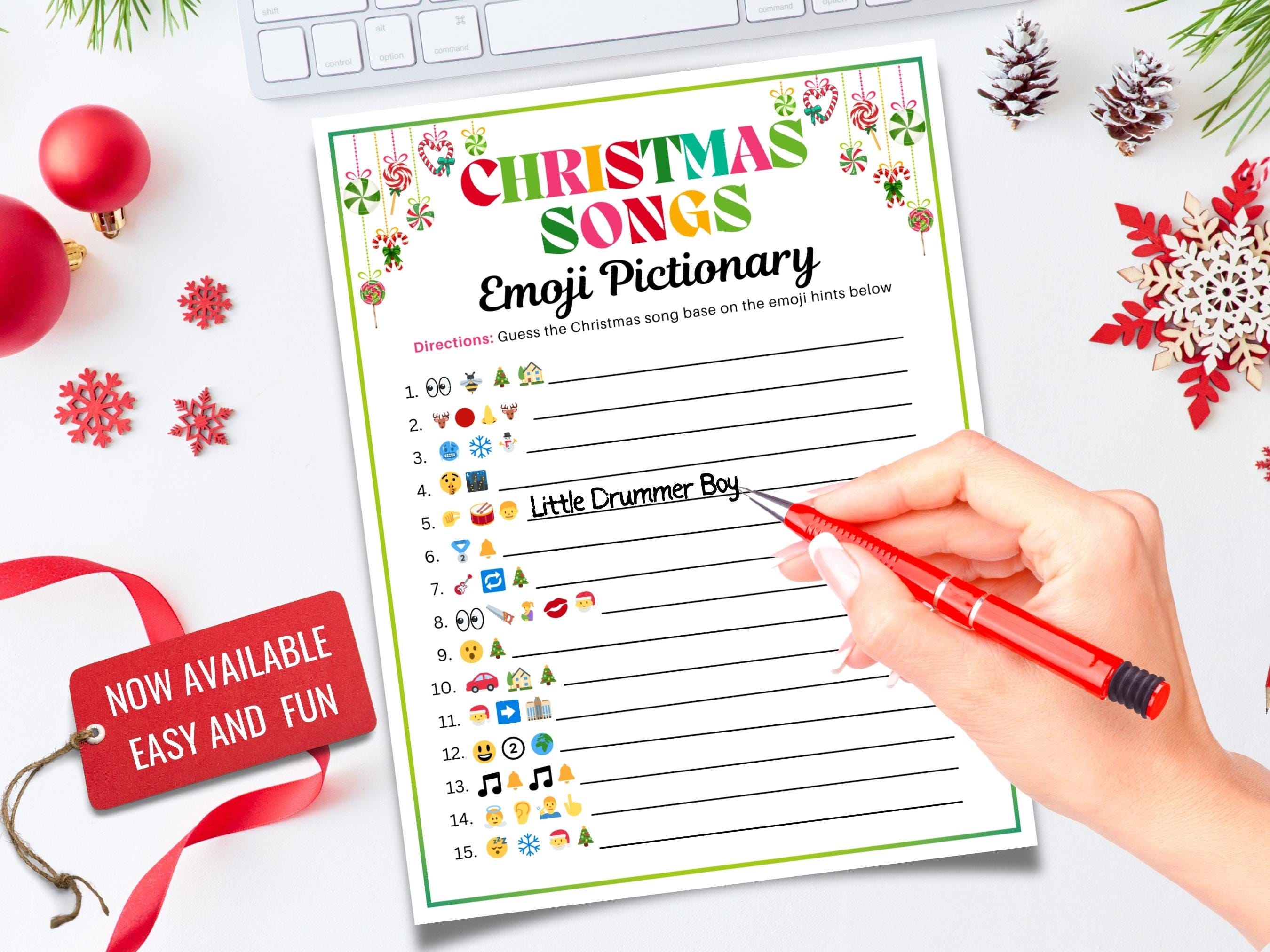 Christmas Emoji Song Pictionary, Christmas Emoji Song Guessing Game ...
