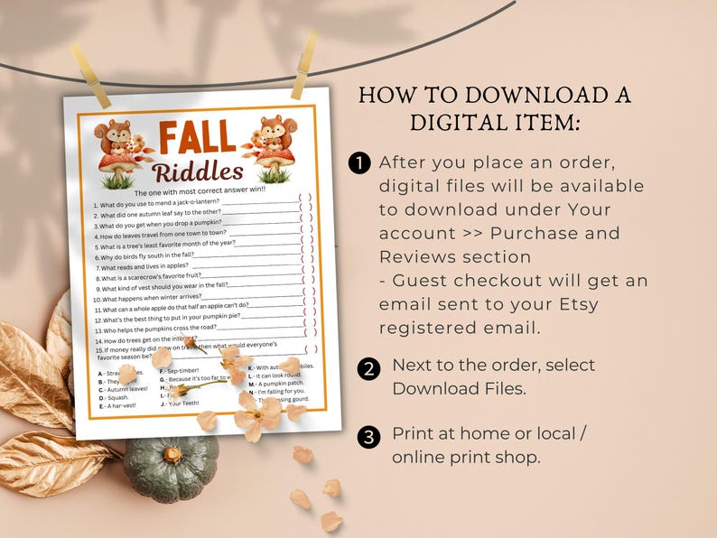 Fall Riddles Game,jokes for Kids,autumn Game, Fall Activity for Kids ...