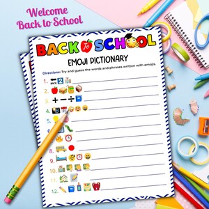Back to School Emoji Game, Printable Back to School Game, Emoji ...