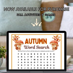 Autumn Word Search,autumn Games, Fall Activities for Kids & Adults ...