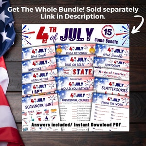 Fourth of July Word Scramble, Printable Fourth of July Game ...