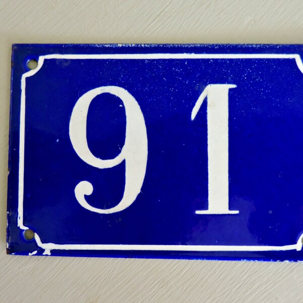 French Enamel Number - Etsy
