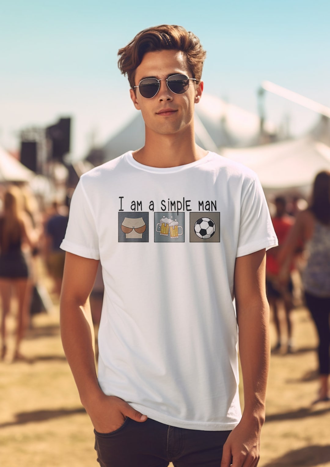 Funny Men's T-shirt i Am a Simple Man Statement Party and Festival ...