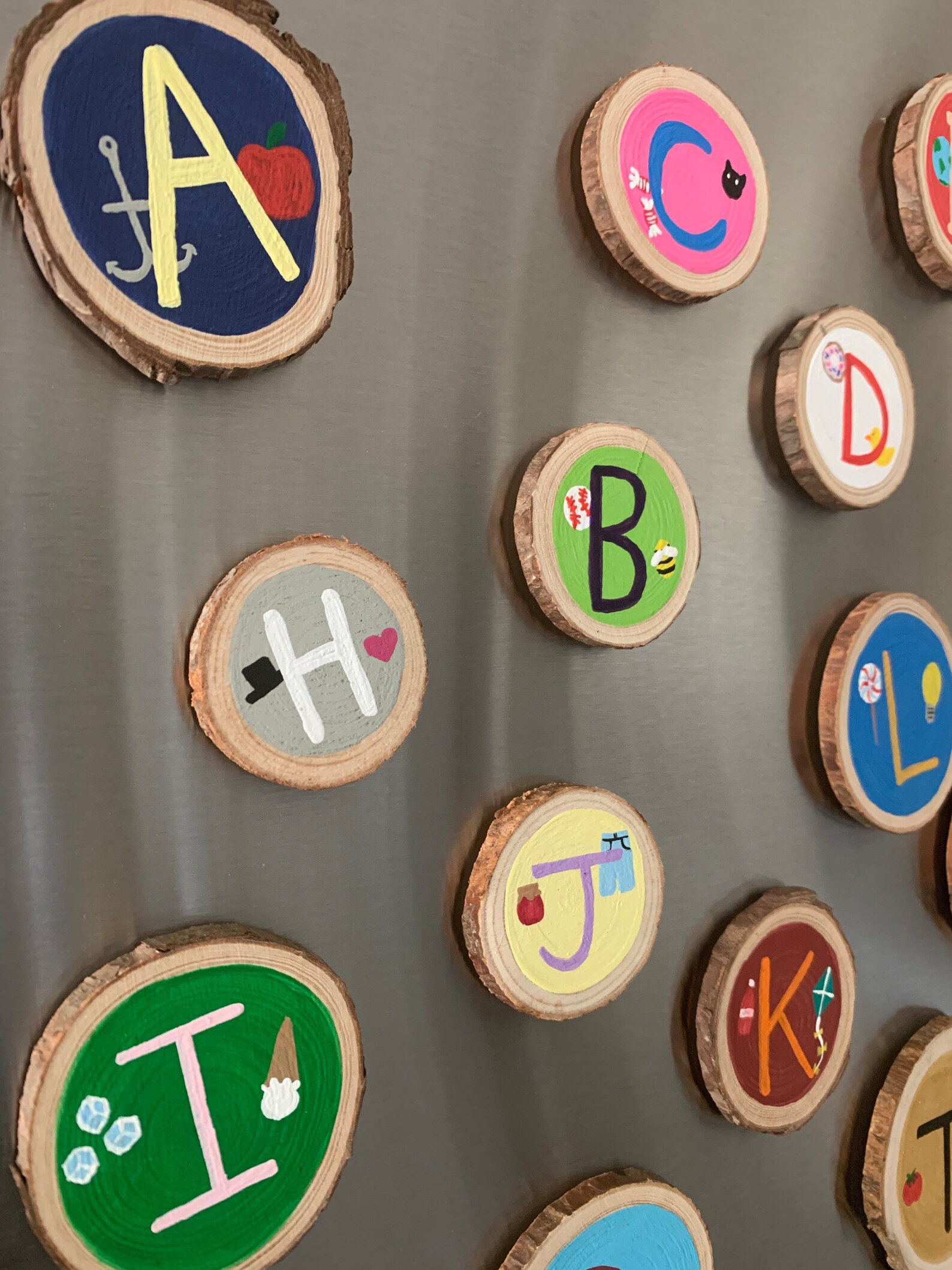 Wooden Alphabet Magnets ABC Refrigerator Magnets for Kids - Etsy