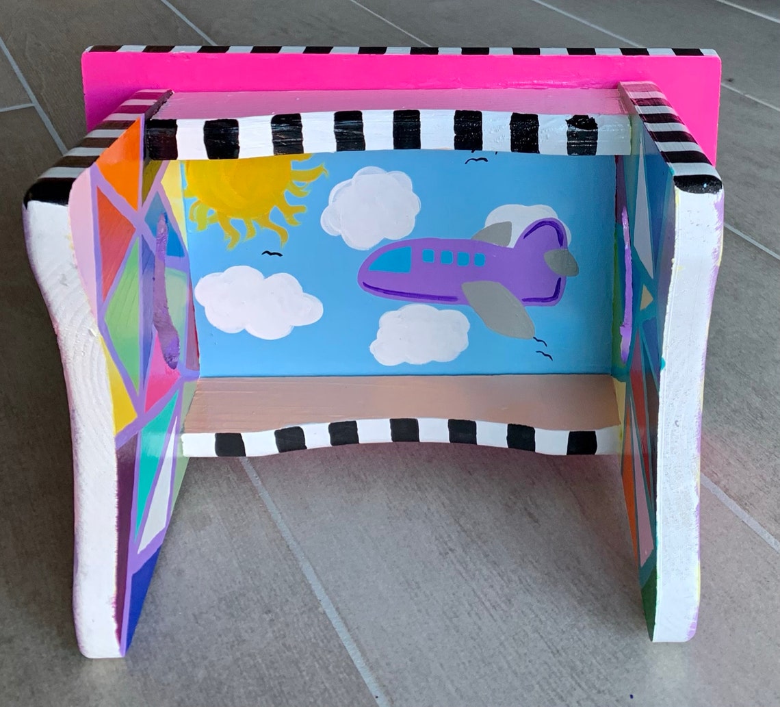 Children's Wood Hand Painted Step Stool Custom | Etsy