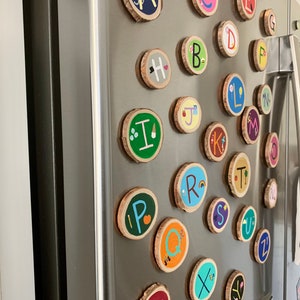 Wooden Alphabet Magnets, ABC Refrigerator Magnets for Kids, Cute ...