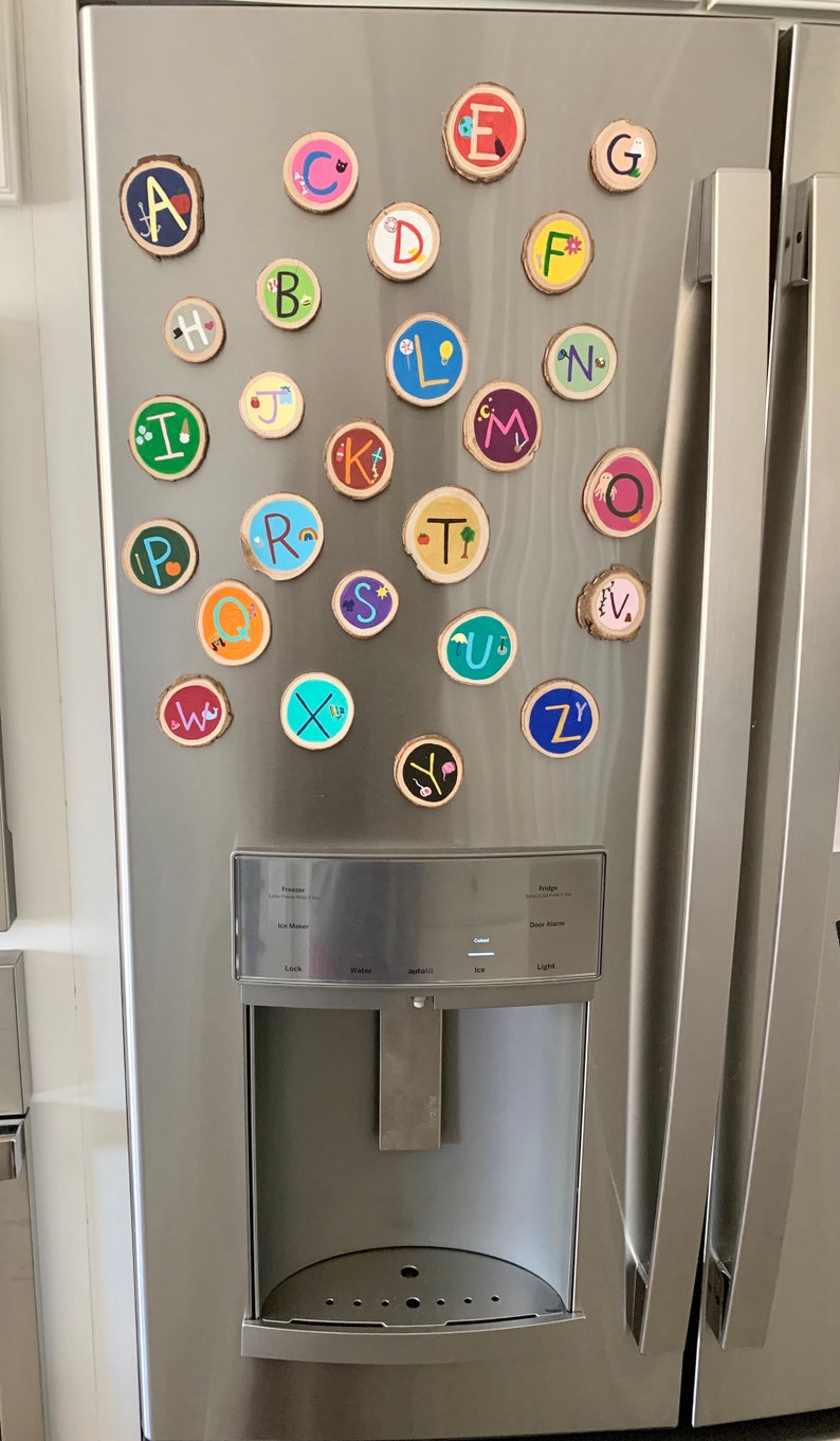 Wooden Alphabet Magnets ABC Refrigerator Magnets for Kids - Etsy