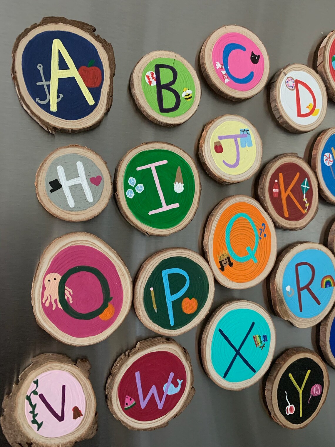Wooden Alphabet Magnets ABC Refrigerator Magnets for Kids - Etsy