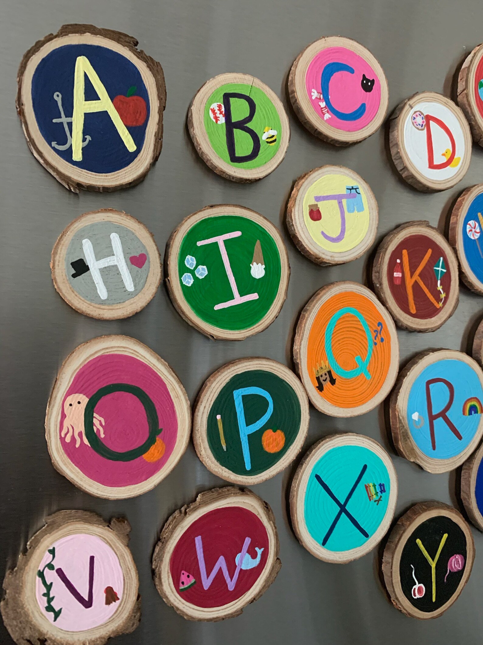 Wooden Alphabet Magnets ABC Refrigerator Magnets for Kids - Etsy