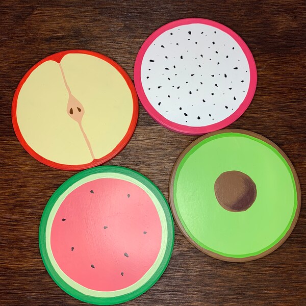 Apple Coasters - Etsy