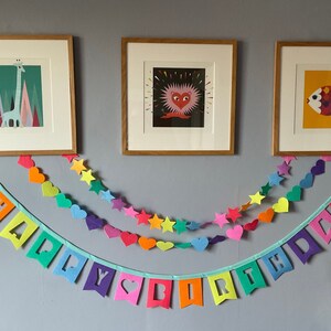 Happy Birthday Banner, Unique Custom Felt Name Banner, Personalised ...