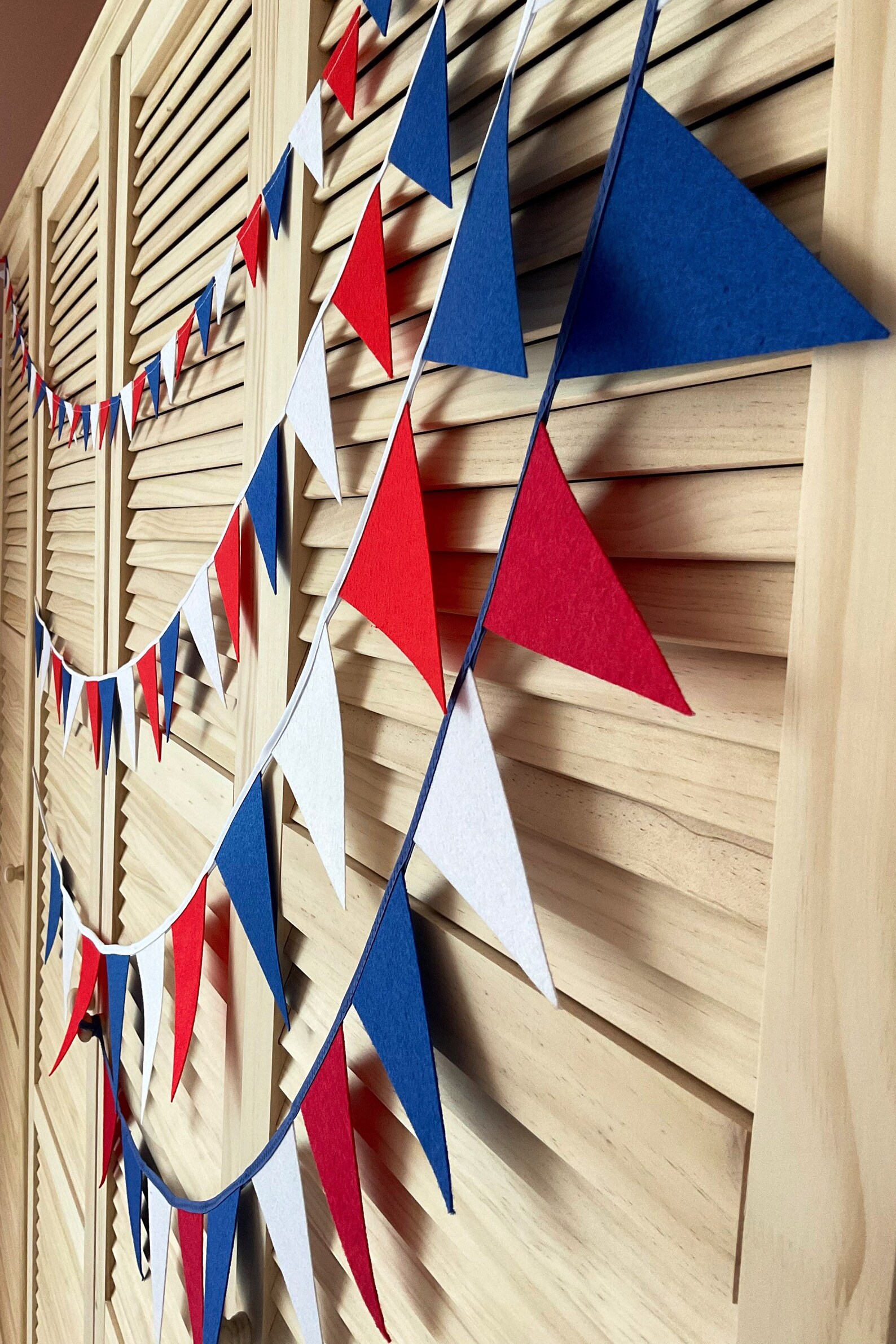 Red White Blue Bunting Felt Flags Garden Party Decor - Etsy