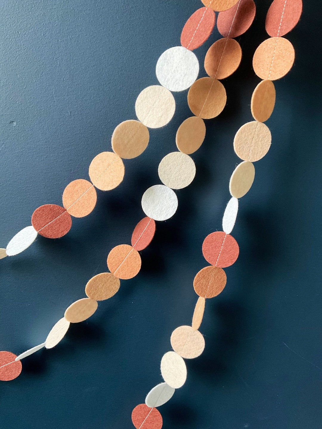 Neutral Boho Garland, Bohemian Felt Garland, Rust Confetti String ...