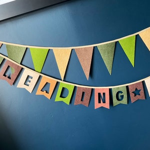 Reading Corner Banner in Nature Inspired Felt Flags to Decorate Any ...