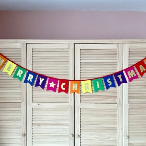 Merry Christmas Banner With Matching Garlands, or Colourful Felt Happy ...