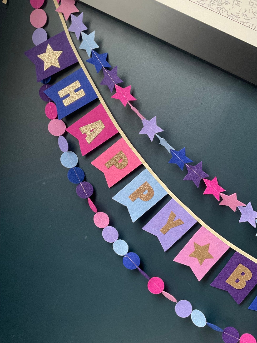 Happy Birthday Banner Bundle Incl. Happy Birthday Glitter Bunting and 2 ...