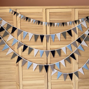 Blue Bunting, Felt Handmade Flags, Boys Bedroom Decor, Nursery Decor ...