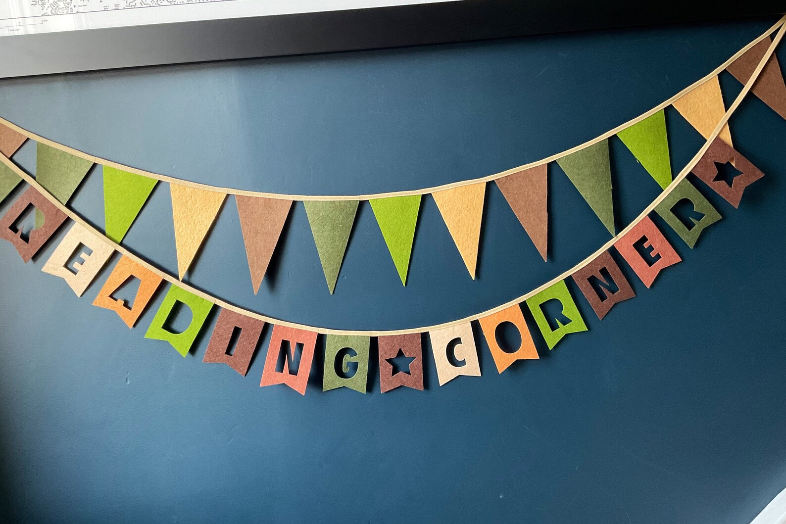 Reading Corner Banner in Nature Inspired Felt Flags to - Etsy