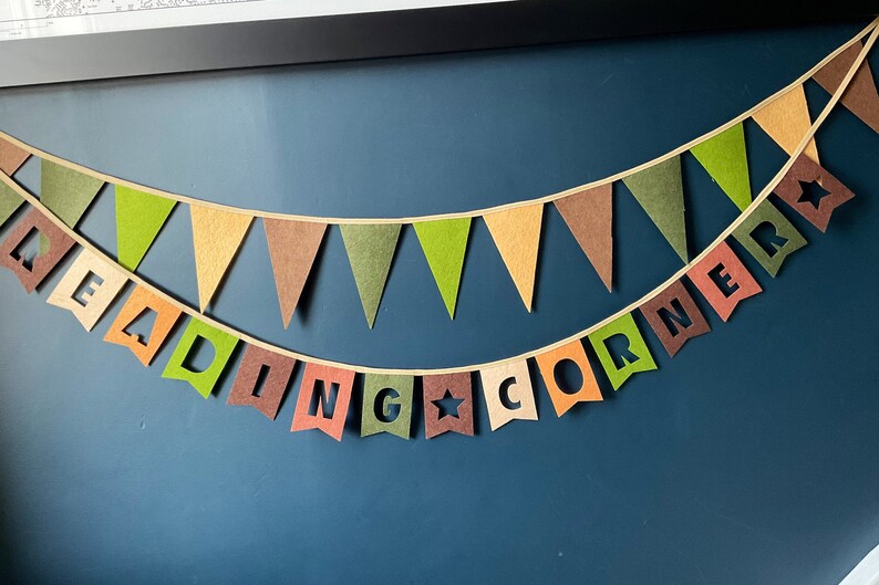 Reading Corner Banner in Nature Inspired Felt Flags to - Etsy