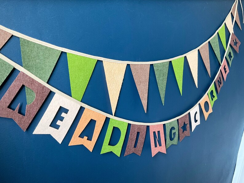 Reading Corner Banner in Nature Inspired Felt Flags to - Etsy