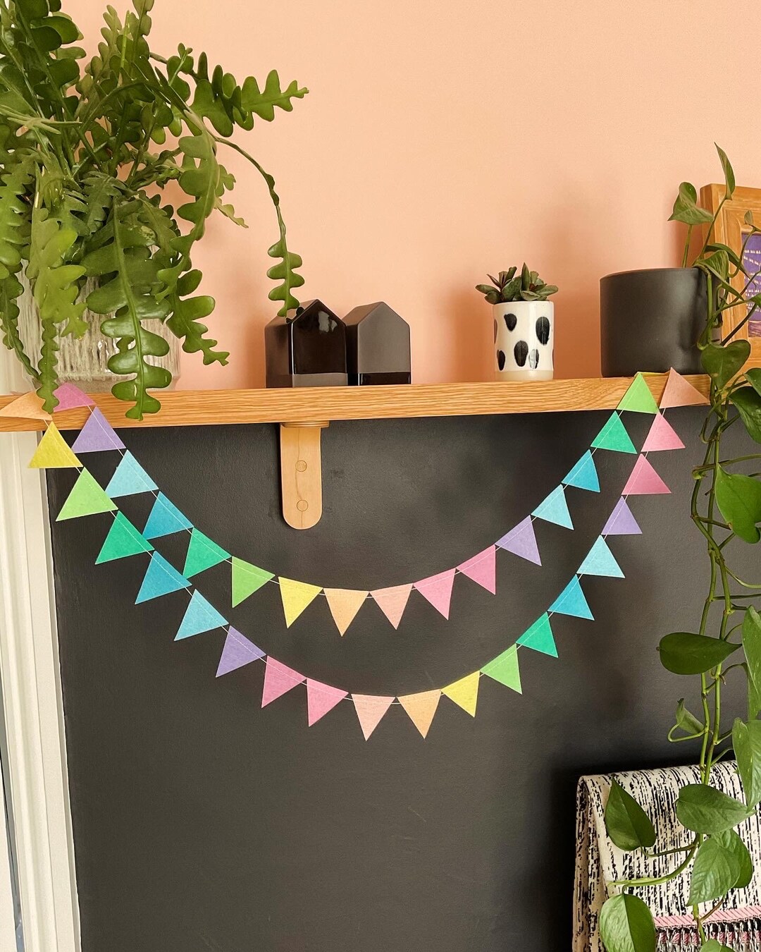 Mini Felt Bunting, Colourful Party Garland, Handmade and Reusable ...
