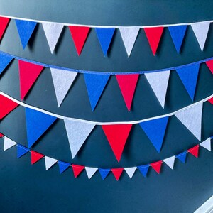 Red, White, Blue Bunting, Felt Flags, Garden Party Decor, Outdoor ...