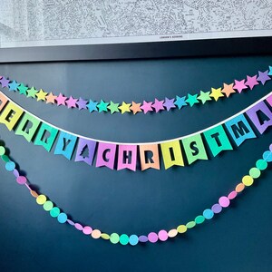 Merry Christmas Banner Bundle, Happy Christmas Bunting and 2 Garlands ...