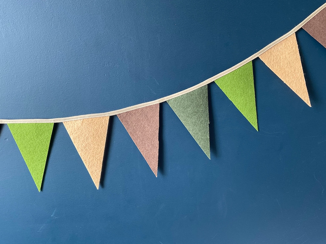 Forest Bunting Felt Organic Colour Flags Classroom or - Etsy