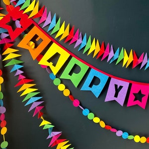 Happy Birthday Banner, Unique Custom Felt Name Banner, Personalised ...