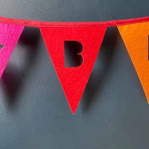 Happy Birthday Bunting, Unique Custom Felt Banner, Personalised Name ...