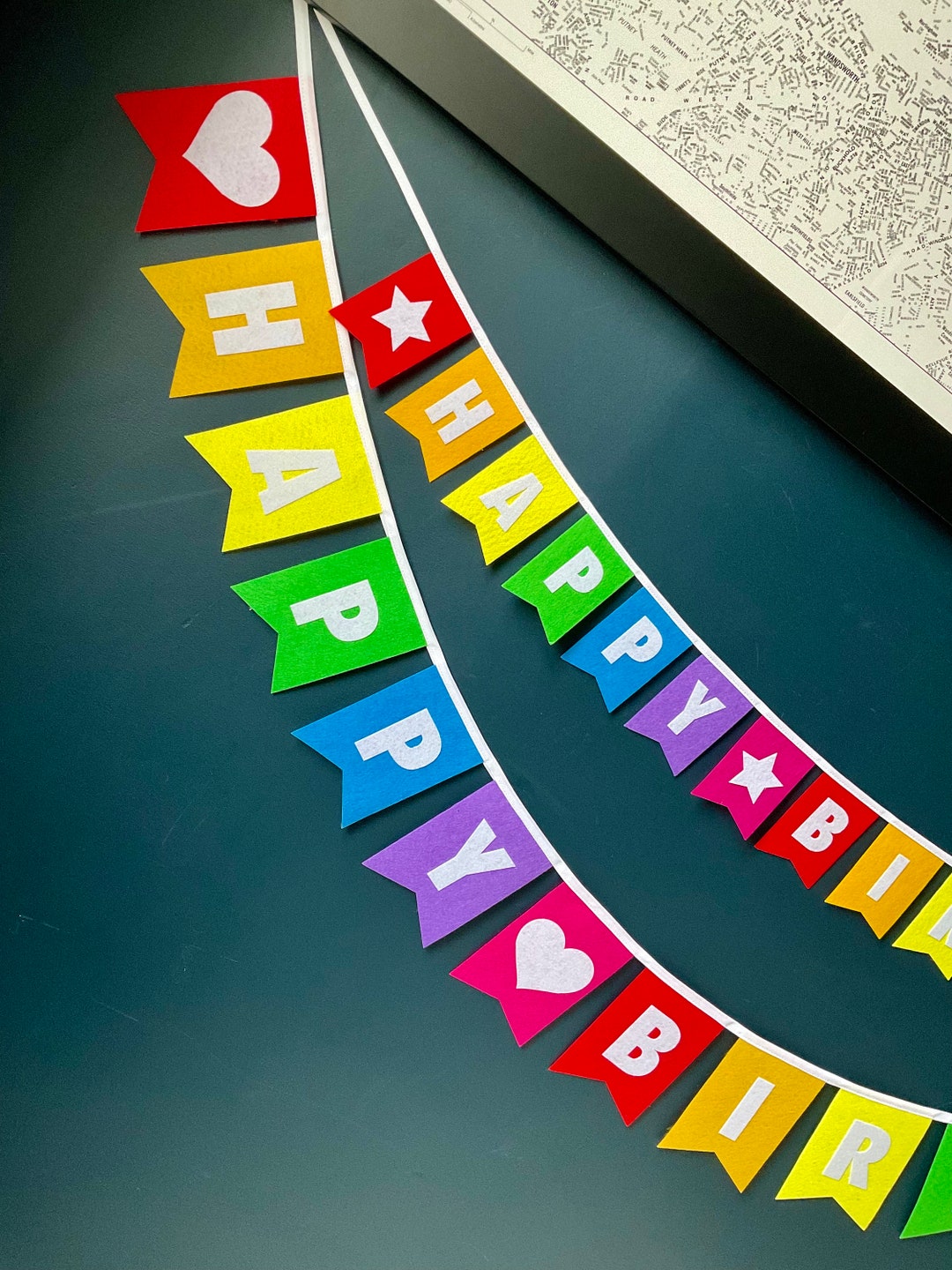 Happy Birthday Banner, Unique Custom Felt Name Banner, Personalised ...