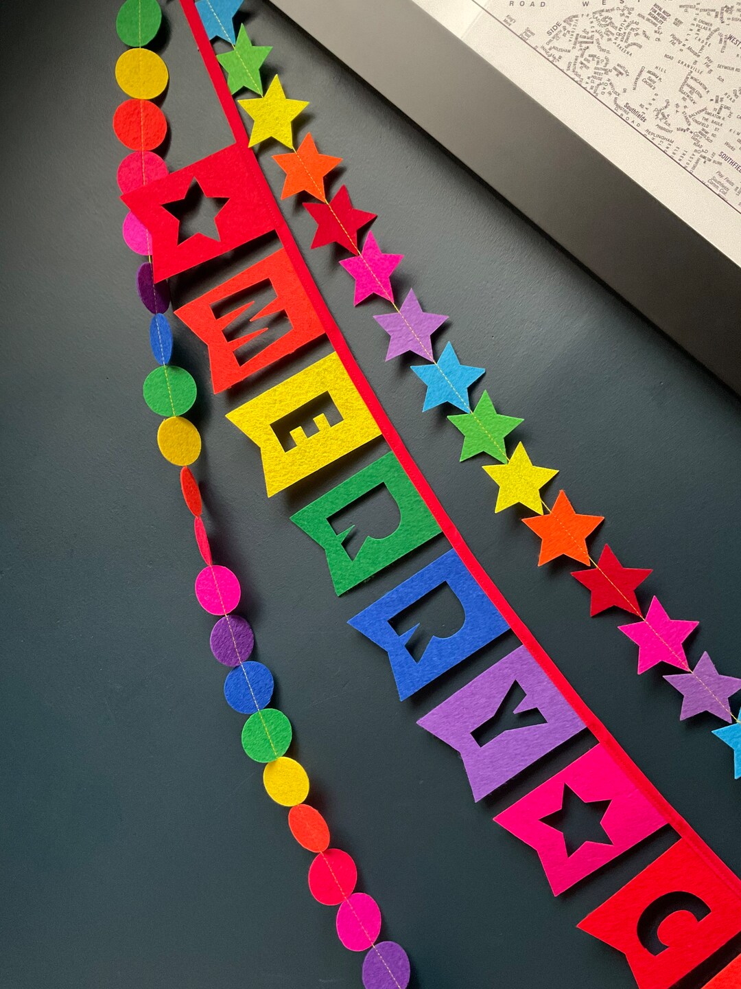 Merry Christmas Banner Bundle, Happy Christmas Bunting and 2 Garlands ...