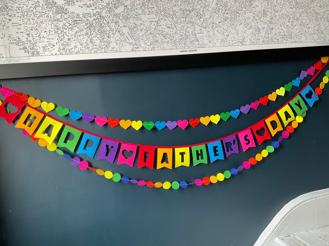 Happy Father’s Day Felt Bunting Decoration, Available With Optional ...