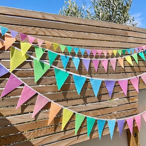 Pastel Party Bunting and Garlands, Rainbow Felt Birthday Decorations ...