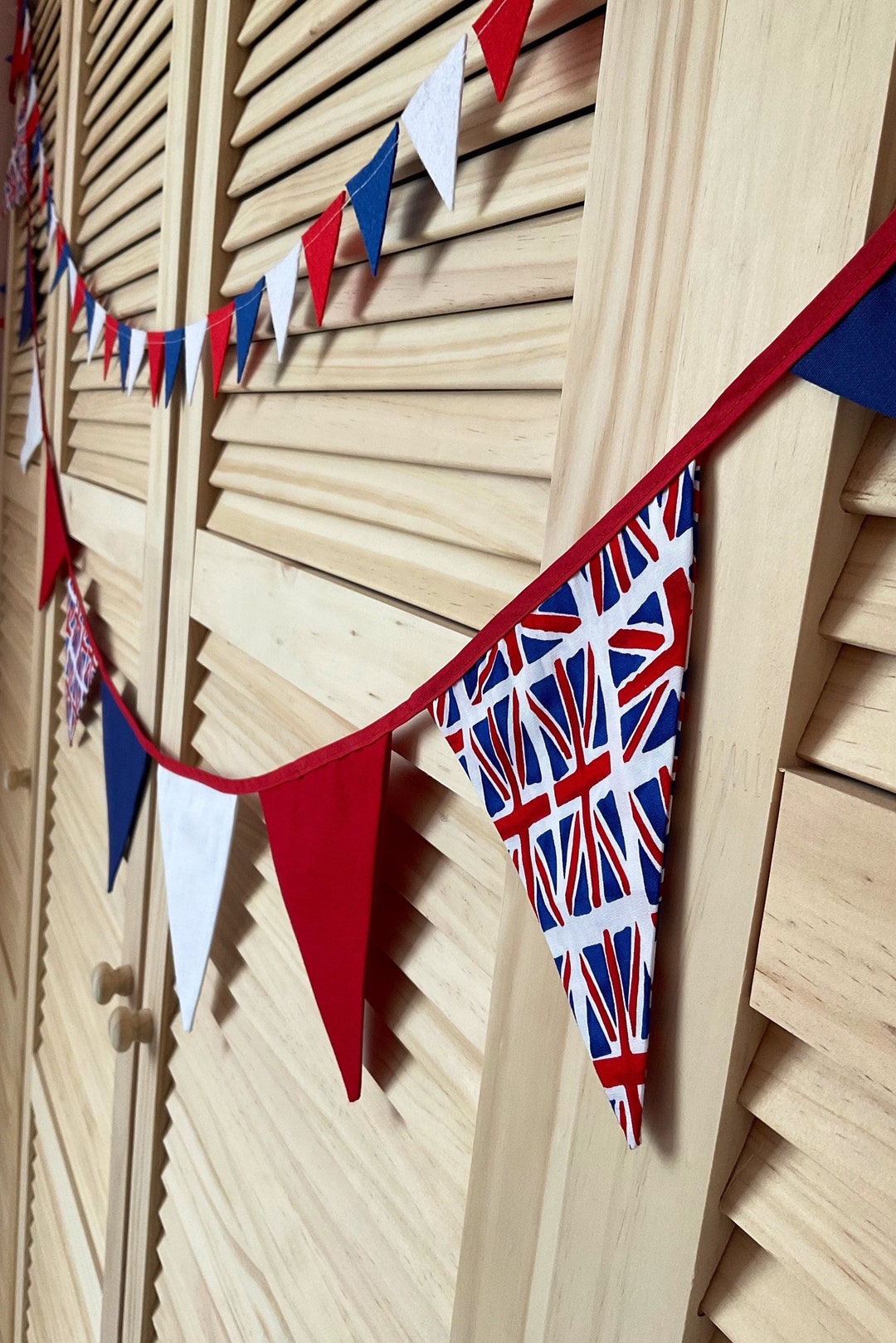 Red, White and Blue British Bunting Decorations Set, Including Union ...