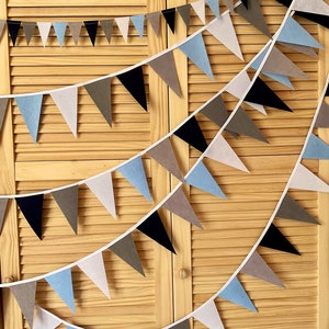 Blue Bunting, Felt Handmade Flags, Boys Bedroom Decor, Nursery Decor ...