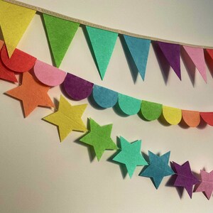 Pastel Party Bunting Rainbow Felt Birthday Decorations - Etsy