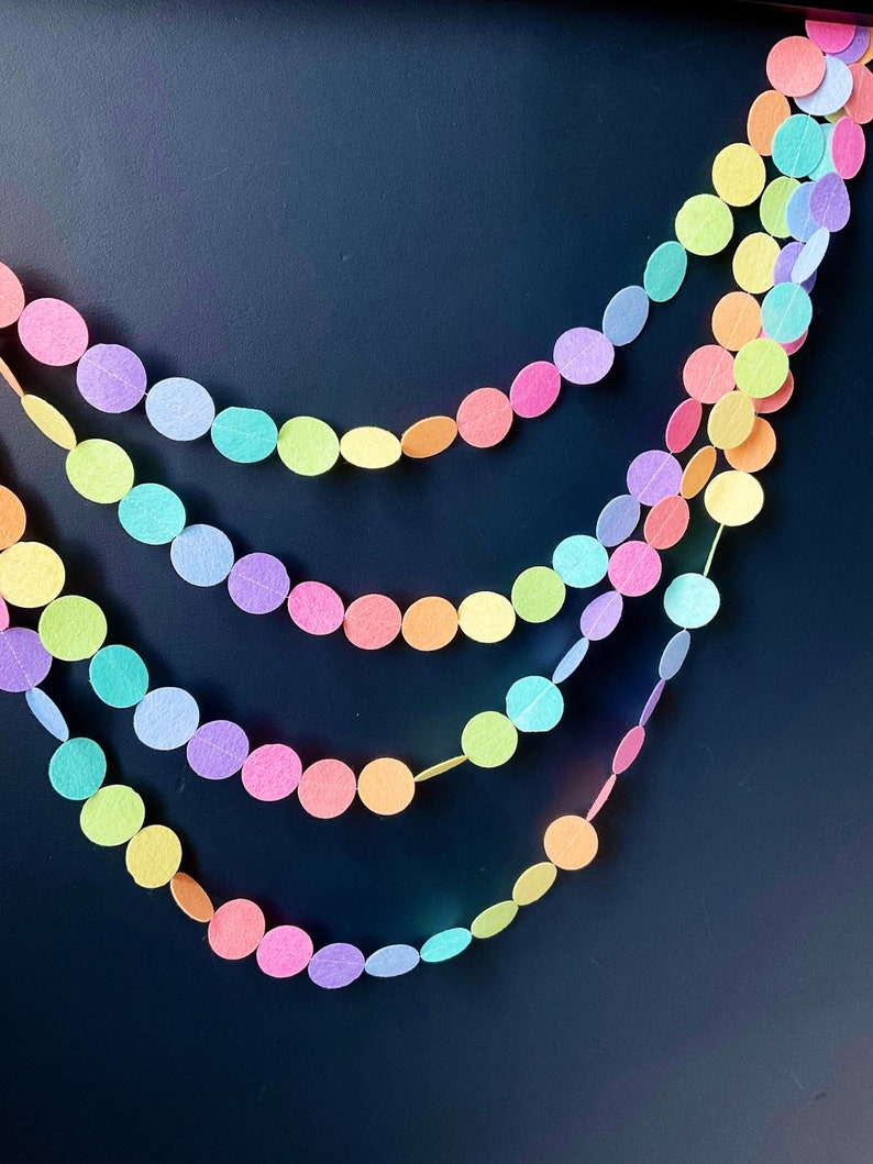 Spotty Rainbow Pastel Garland Colourful Felt Garland - Etsy