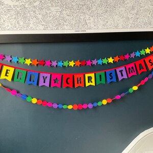 Merry Christmas Banner Bundle, Happy Christmas Bunting and 2 Garlands ...